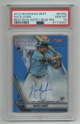 2019 Bowman's Best * Rookie * Nate Lowe * #B19NL * PSA 10 * S/N 111/150 ...