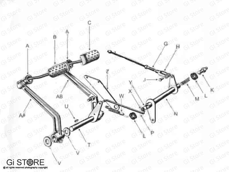 Accelerator Brake & Clutch Pedal Assemblies Set Fit willys jeep MB GPW ...
