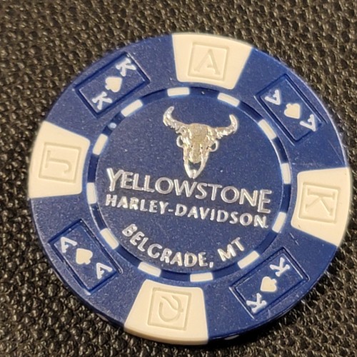 YELLOWSTONE HD ~ MONTANA (Blue AKQJ) Harley Davidson Poker Chip | eBay