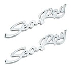 2x Chrome Sea Ray Searay SCRIPT Emblem Badge Boat Logo NEW & GENUINE ...