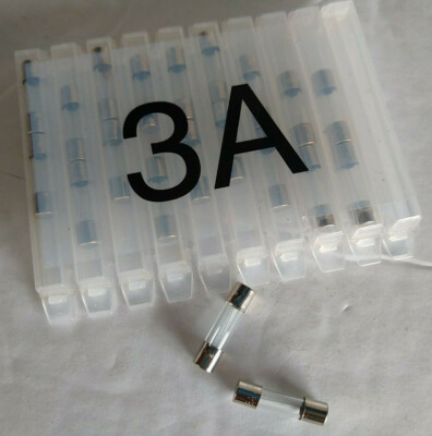 Fast Blow Glass Fuses 3A (20) In Storage Case 3/4" x 3/16" | eBay