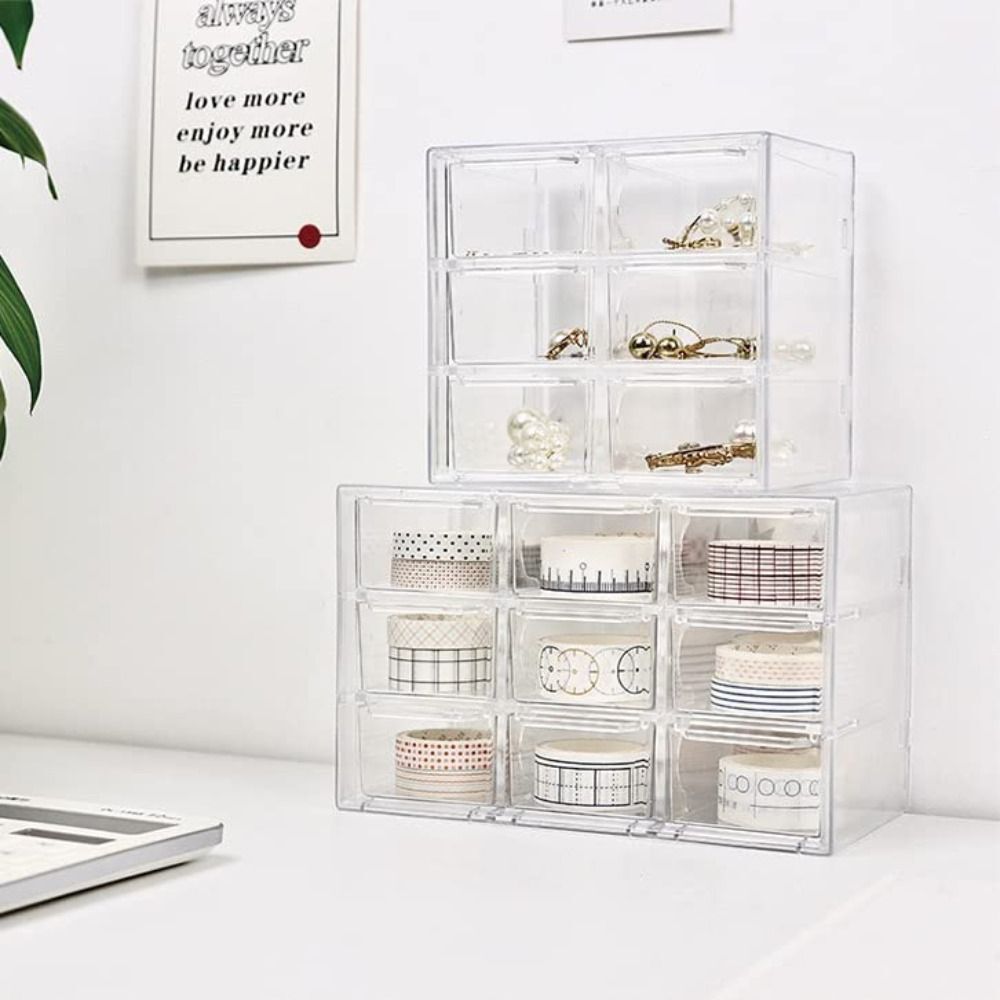 Plastic Jewelry Storage Box Hand Ledger Divided Storage Box Office | eBay