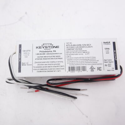 Keystone Class 2 LED Driver 120-277V, 50/60 Hz, 1.2-0.7A 72W | eBay
