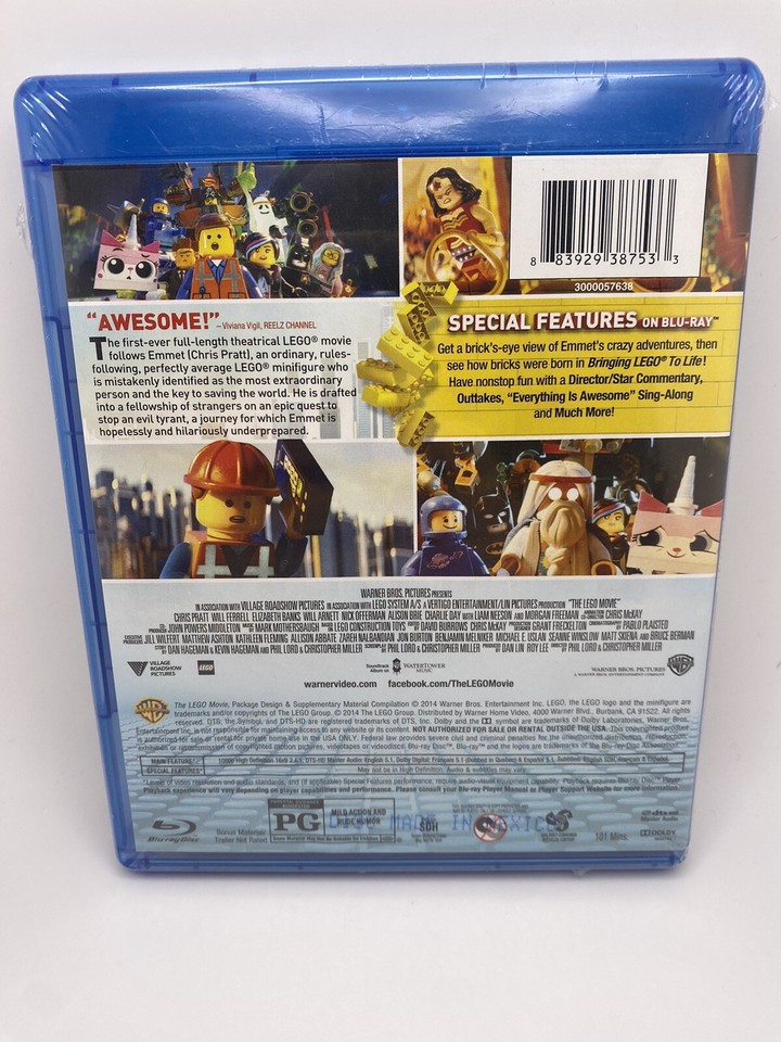 The LEGO Movie (Blu-ray + DVD + UltraViolet Combo Pack) DVDs ...