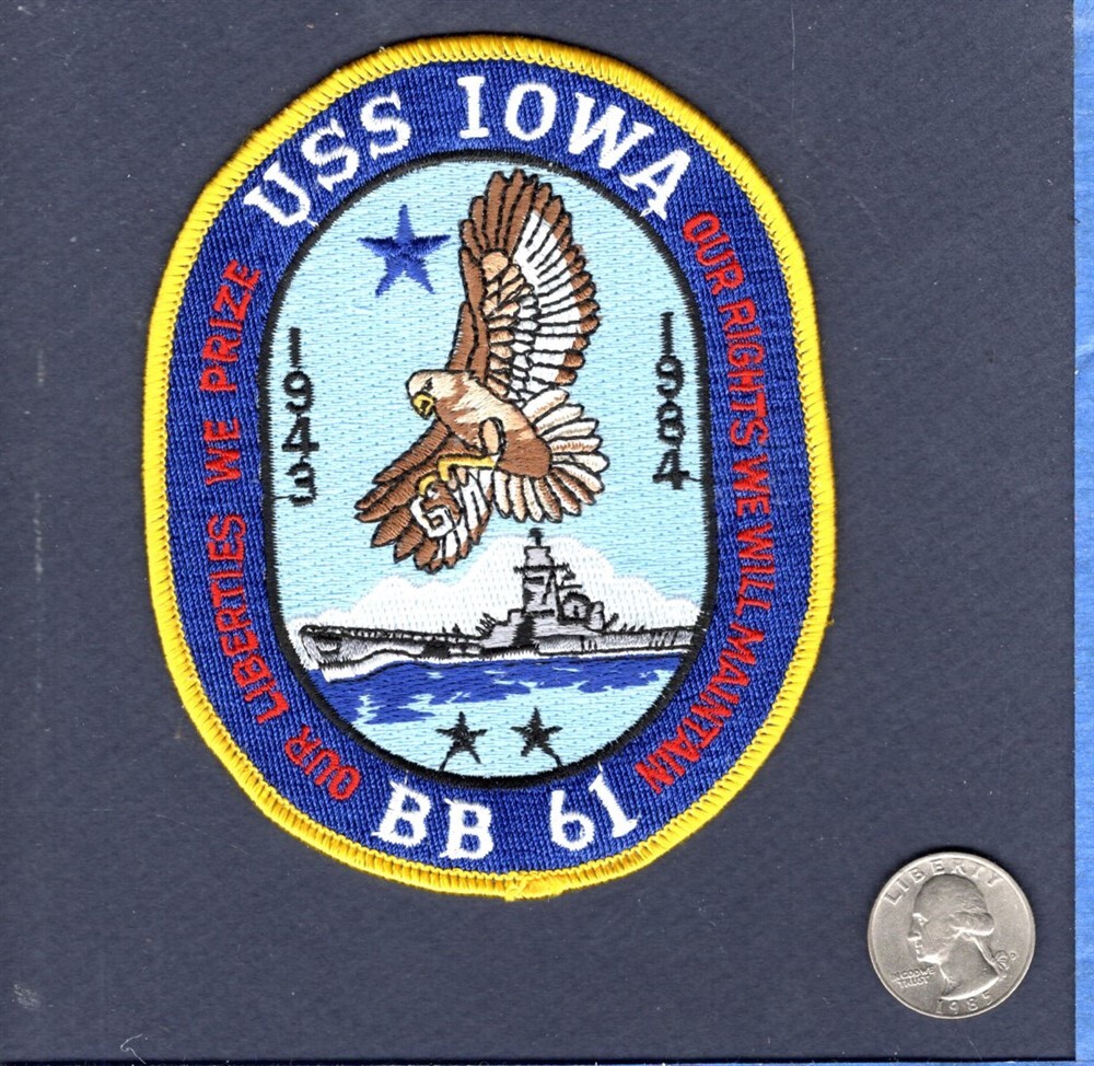 BB-61 USS IOWA US NAVY Battleship WW2 KOREA 5" Ship Squadron Cruise ...