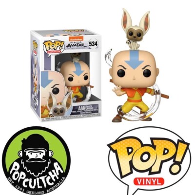 Avatar: The Last Airbender - Aang with Momo Pop! Vinyl Figure "New" | eBay