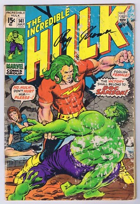 Incredible Hulk #141 FR Signed w/COA Roy Thomas 1st App Doc Sampson ...