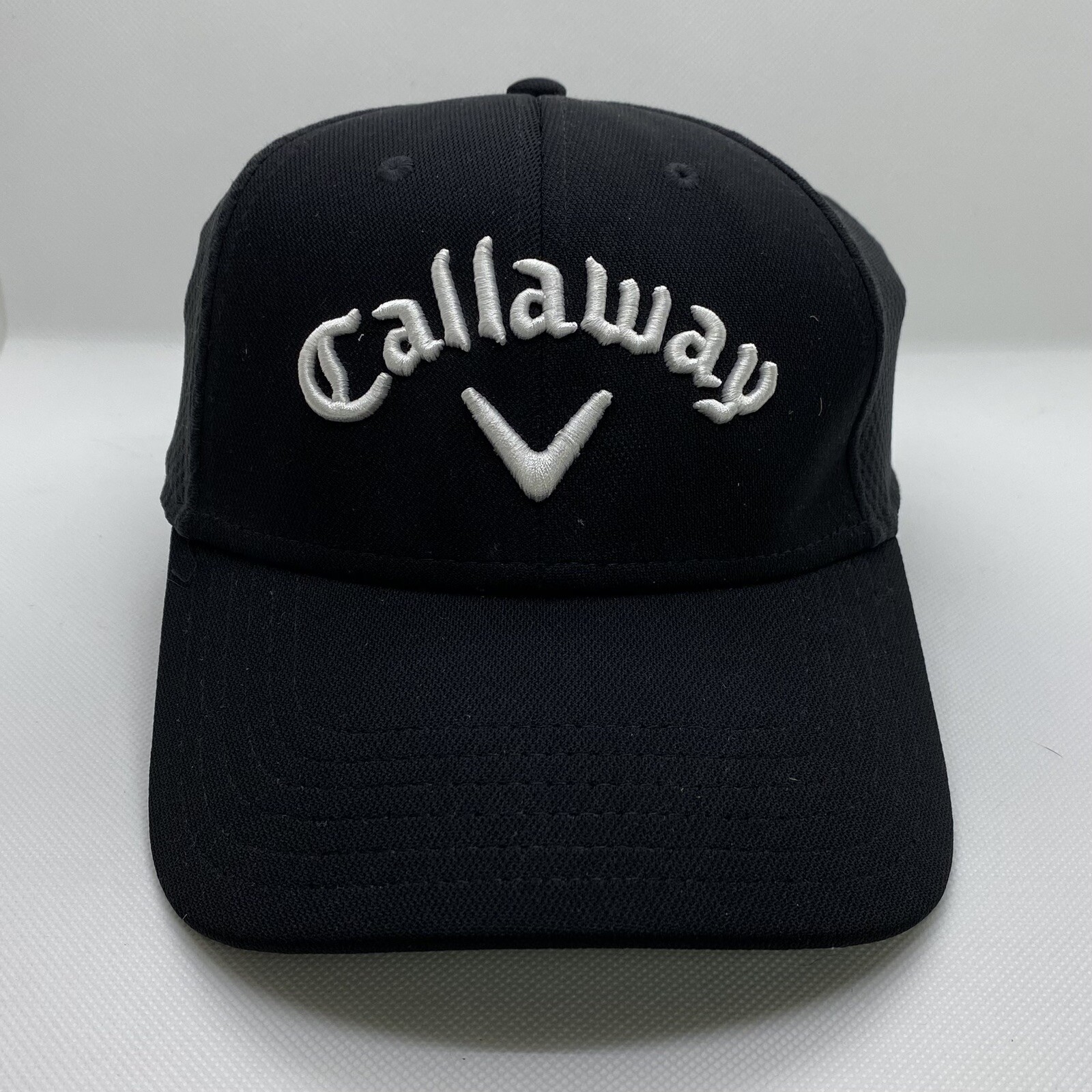 Callaway Odyssey S/M Mens A-Flex Black Golf Hat With White Embroidered ...