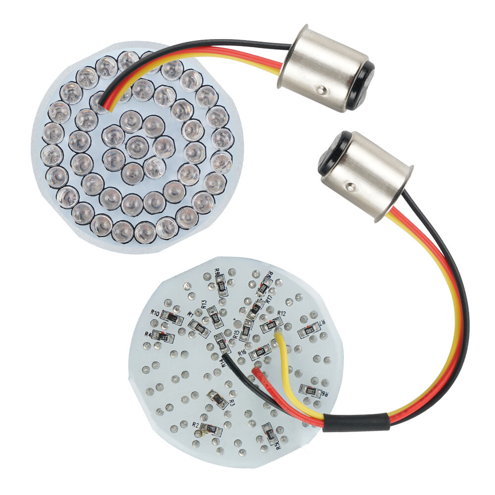 4x 1156 1157 LED Motorrad Blinker Bernstein Licht Birnen Gelb + Weiß ...