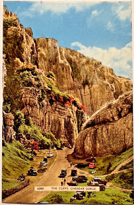 1940's THE CLIFFS AT CHEDDAR GORGE SOMERSET ENGLAND Postcard Mendip ...