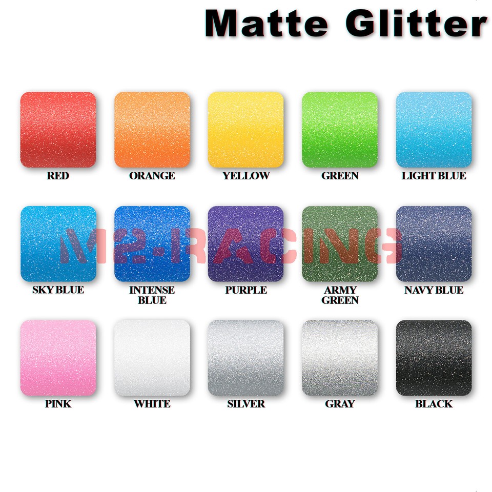 Premium Matte Glitter Sparkle Vinyl Wrap Sticker Decal Sheet Bubble ...