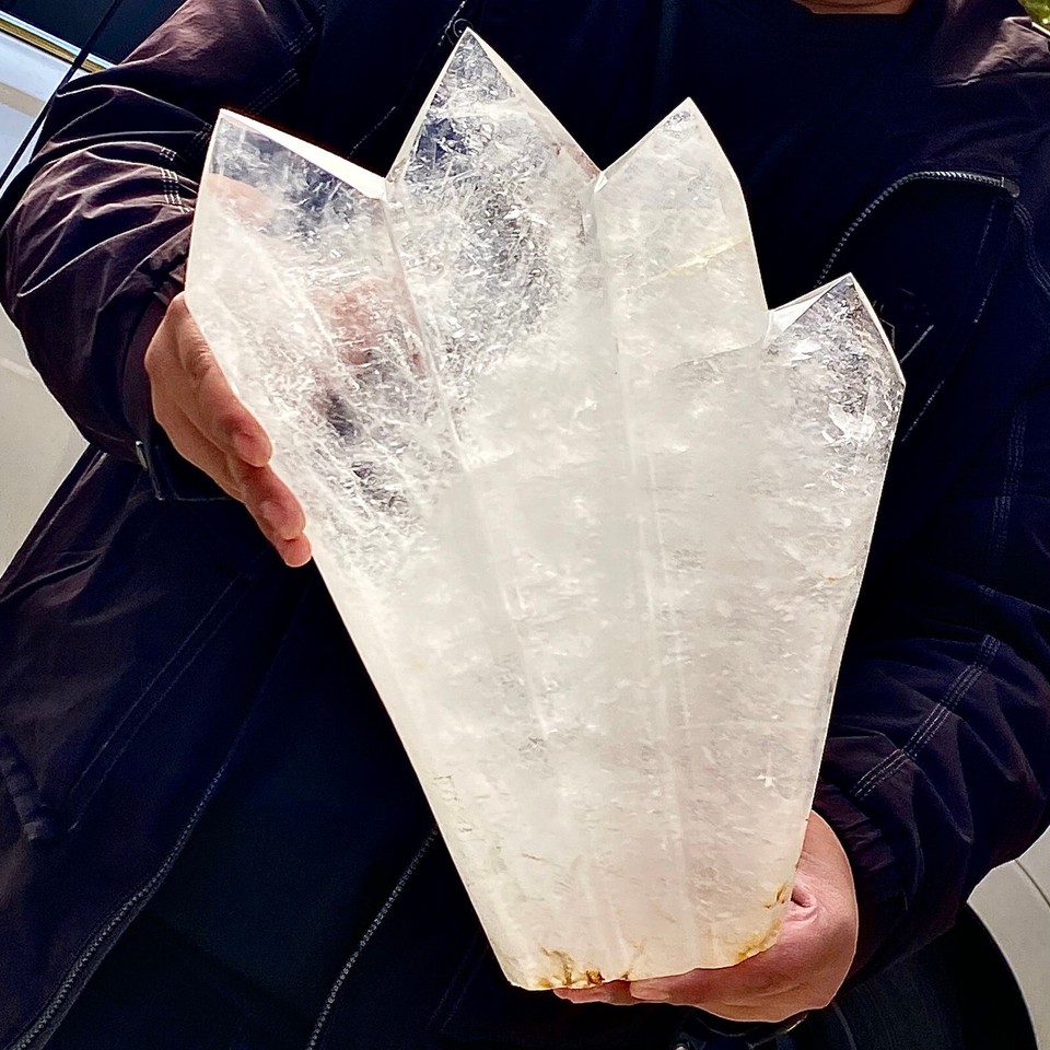 16.66LB Natural white crystal pillar quartz mineral multi pointed ...