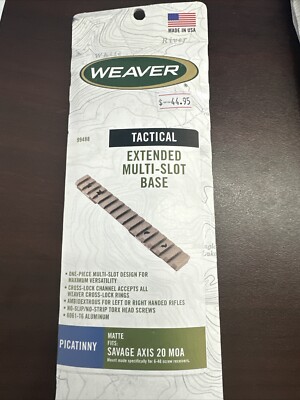 Weaver Extended Multi-Slot Base For Savage Axis 20 MOA Aluminum Black ...