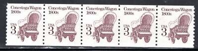 US Stamp Scott #2252, 3c, Transportation, Conestoga Wagon, Coil Strip ...