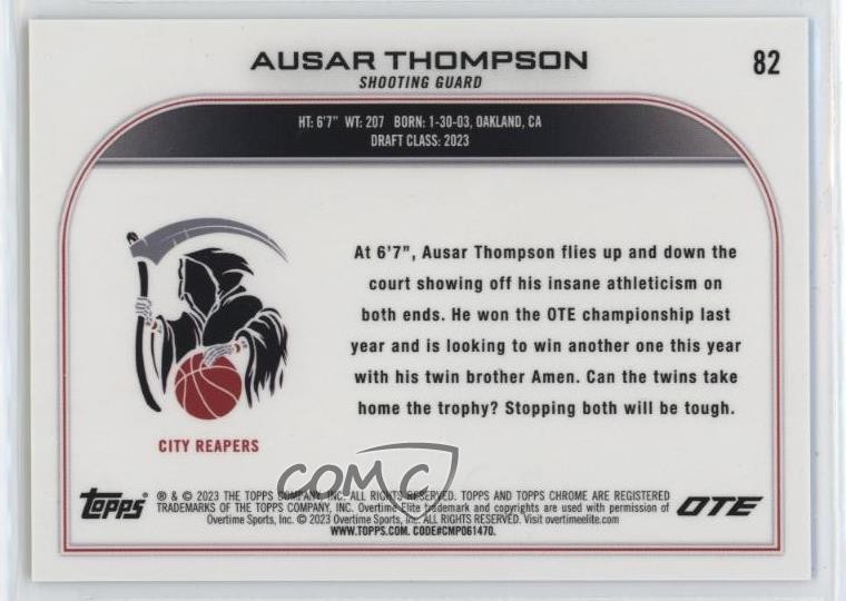 2022-23 Chrome OTE Overtime Elite Sapphire Edition Logo 11/23 Ausar ...