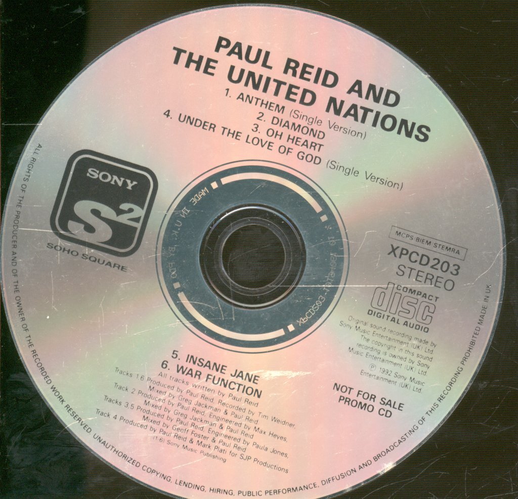 United Nations War Function CD UK Sony Soho Square 1992 promo with ...
