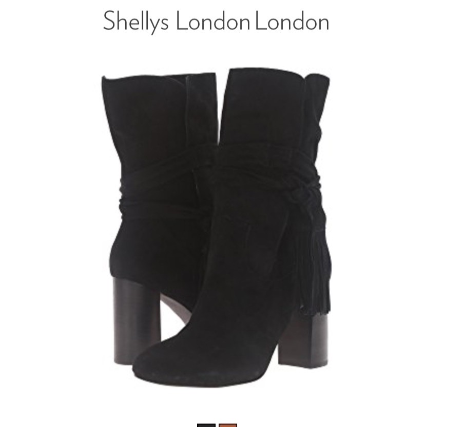 Shellys London Womens Black Suede Tassel Ankle Edgy-Chic Boots, Sz. 7.5 ...