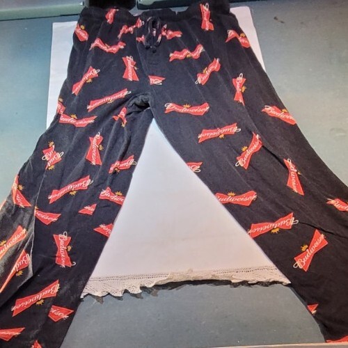 Budweiser Mens Pajama Pants Black Red Logos All Over … - Gem