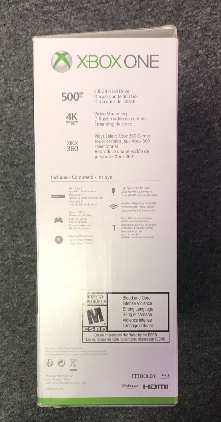 Microsoft Xbox One S Gears of War 4: Special Edition Bundle BOX ...