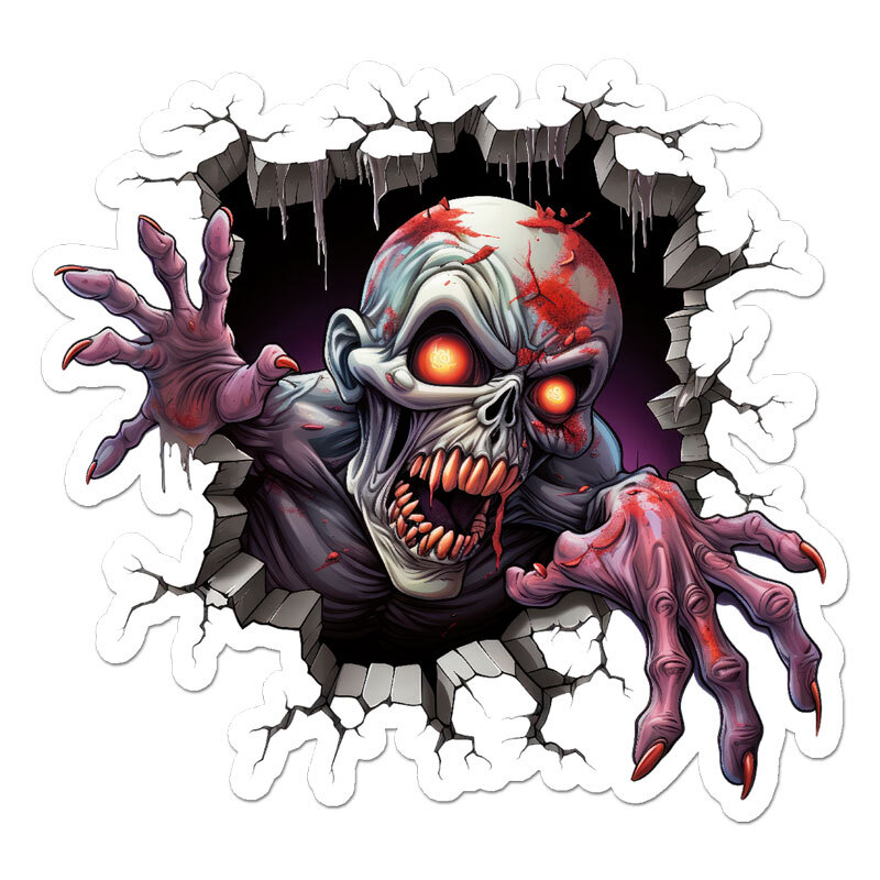 Zombie Ghoul Wall, Vinyl Decal Sticker, Indoor Outdoor, 3 Sizes, #11920 ...