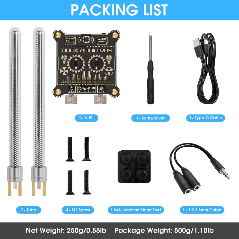 Dual Pixie Tube Sound Level Meter MIC+LINE Audio Display Analyzer Music ...