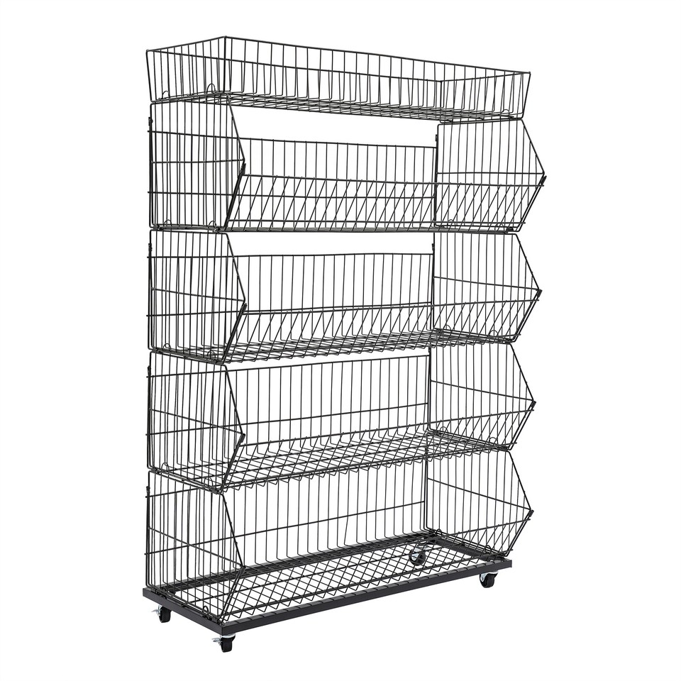 5 Tier Wire Grid Retail Display Shelf Merchandise Display Rack Stand 90 ...