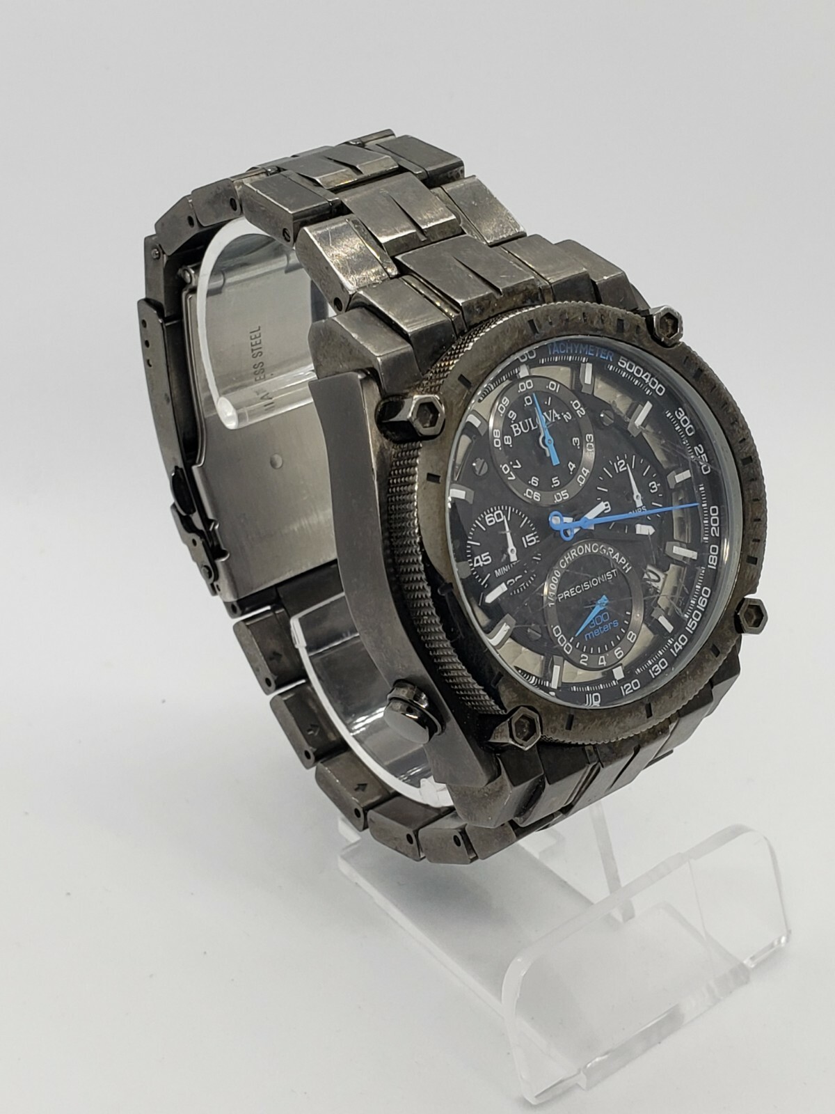 Bulova Precisionist 98b229 Mens Black Stainless Steel Watch | eBay