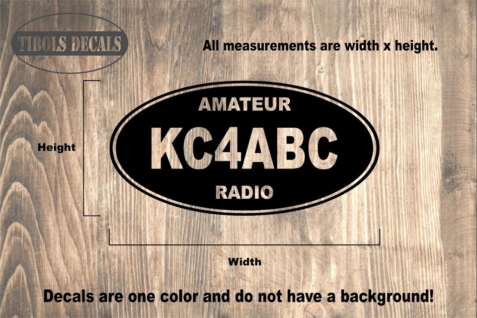 Ham Radio Call Sign Decal Amateur Radio Callsign Stickers Ham GMRS ...