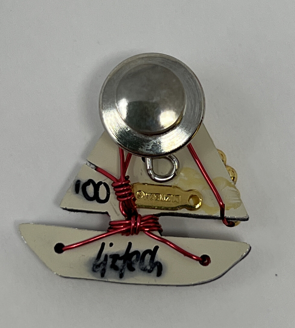 Liztech SAILBOAT Pin Brooch Mirrored Beaded 2000 | eBay