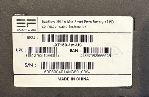 EcoFlow DELTA Max Extra Battery Connection Cable 1m LXT150-1m-America ...