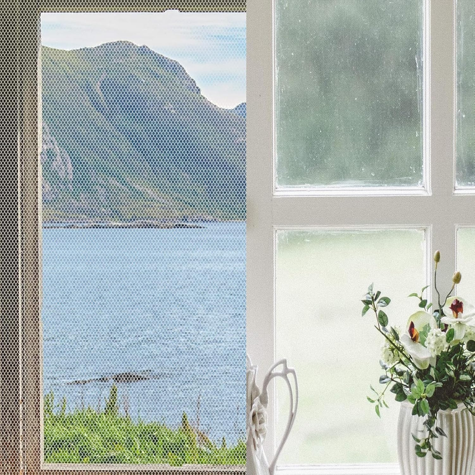 White Mosquito Net Window Screen - 1.3M X1.5M Easy Install Washable ...