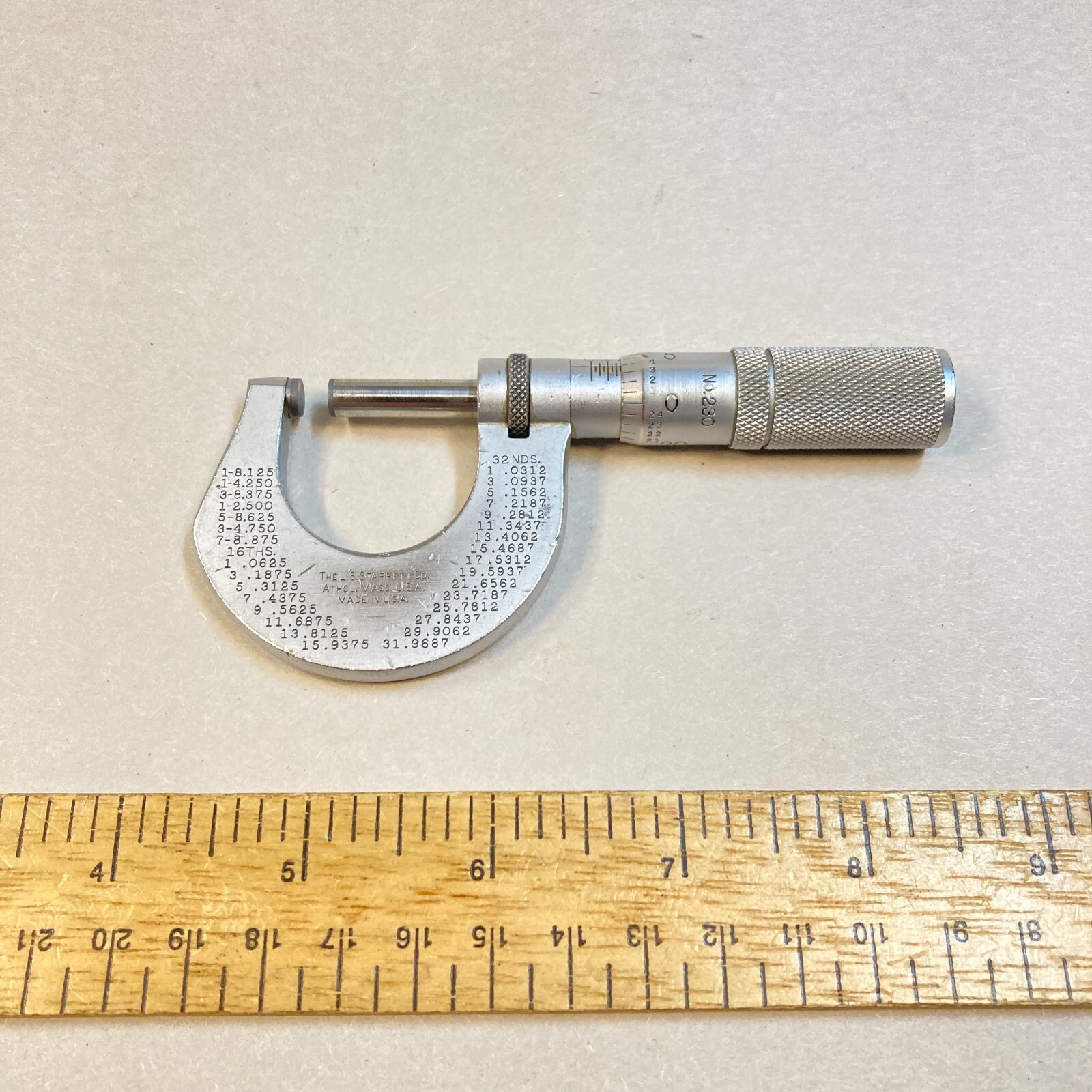 Vintage Starrett #230 Outside Micrometer 0-1" USA | eBay
