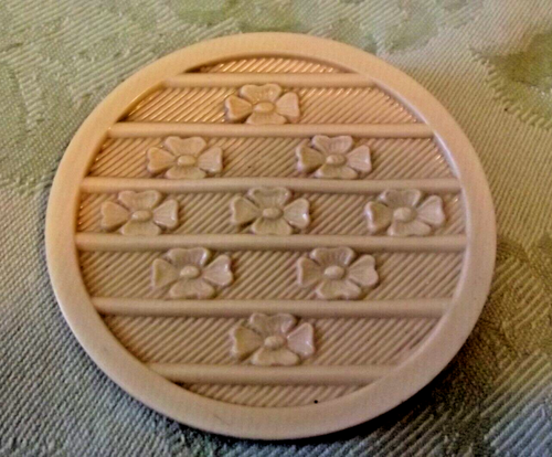 Extra Large Vintage Celluloid Pattern Button - Flowers & Stripes (3481 ...