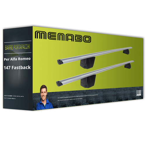 Menabo Delta alluminio barre portatutto per Alfa Romeo 147 Fastback 01 ...