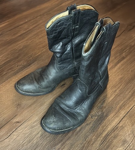 ARIAT Boots Men's 9.5 B Black Heritage Roper Full Grain Leather | eBay