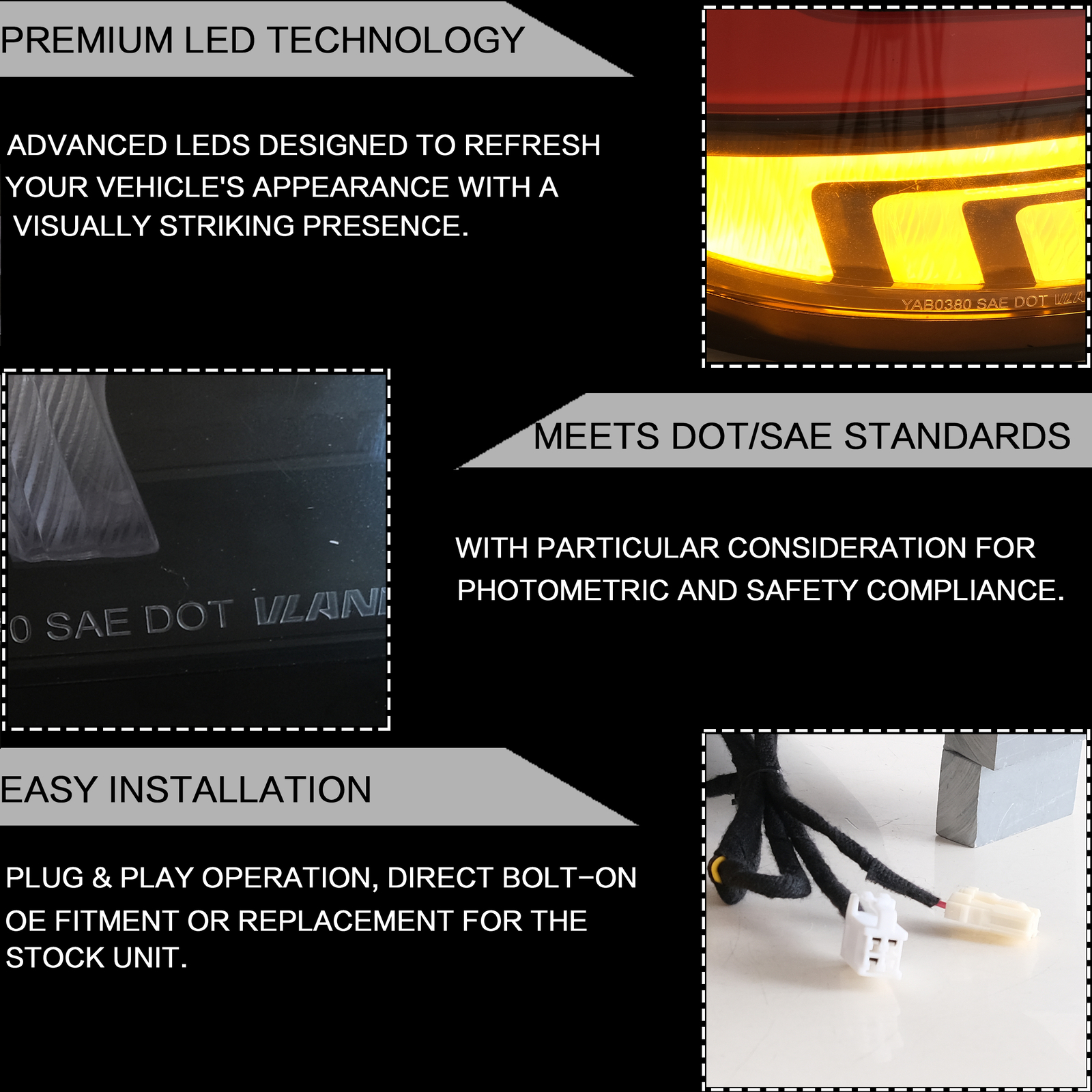 VLAND FULL LED Clear TAIL LIGHTS FOR LEXUS RX 2009-2014 W/Sequential ...