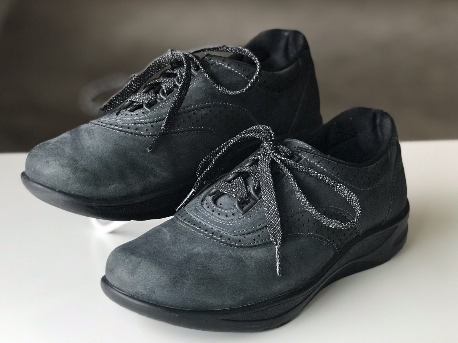 SAS Size 7 M Women’s Walk Easy Walking Shoes Gray Nubuck Leather USA ...