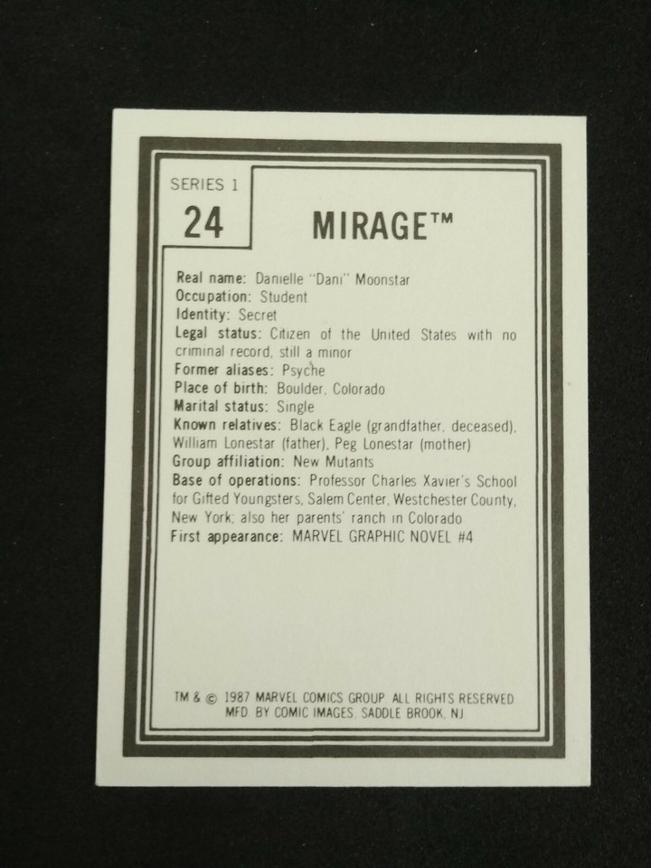 1987 Marvel Comic Images Card Mirage #24 | eBay