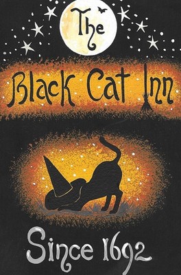 LE 4x6 HALLOWEEN POSTCARD 5/150 RYTA RARE BLACK CAT INN WITCH HAUNTED ...