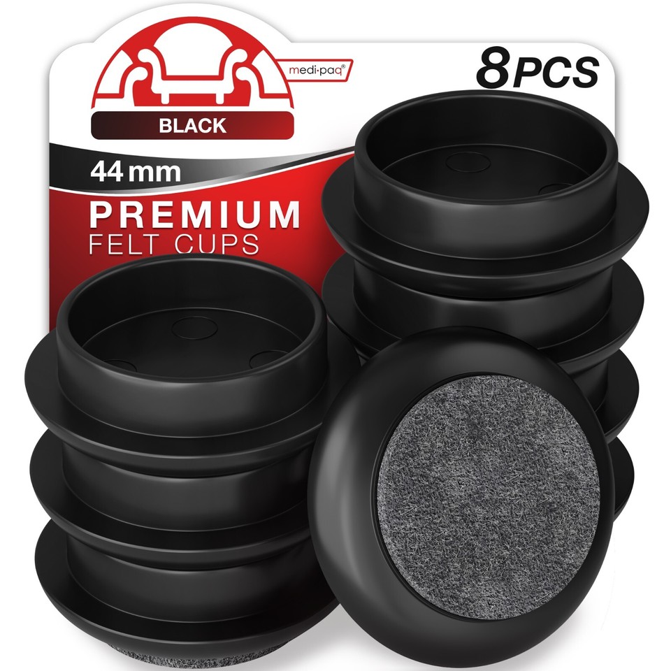 Castor Cups for Furniture Carpet Large Small Floor Protector Felt Pads ...