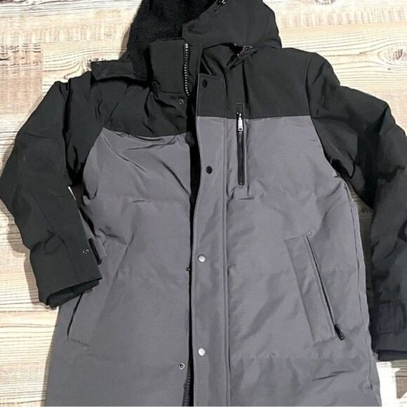 New Vince Camuto Men's Color Block Long Winter Parka Jacket Coat black ...