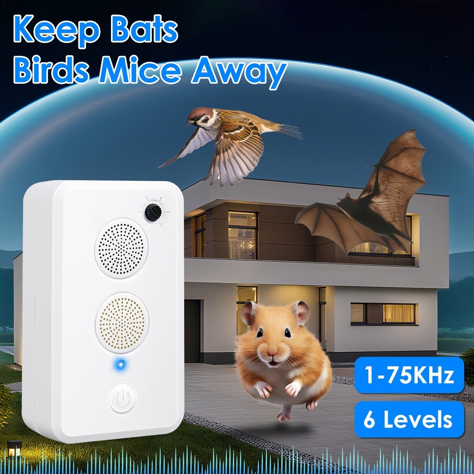 2/4x Ultrasonic Bat Repellent Keep Bats Away Rechargeable Bats ...