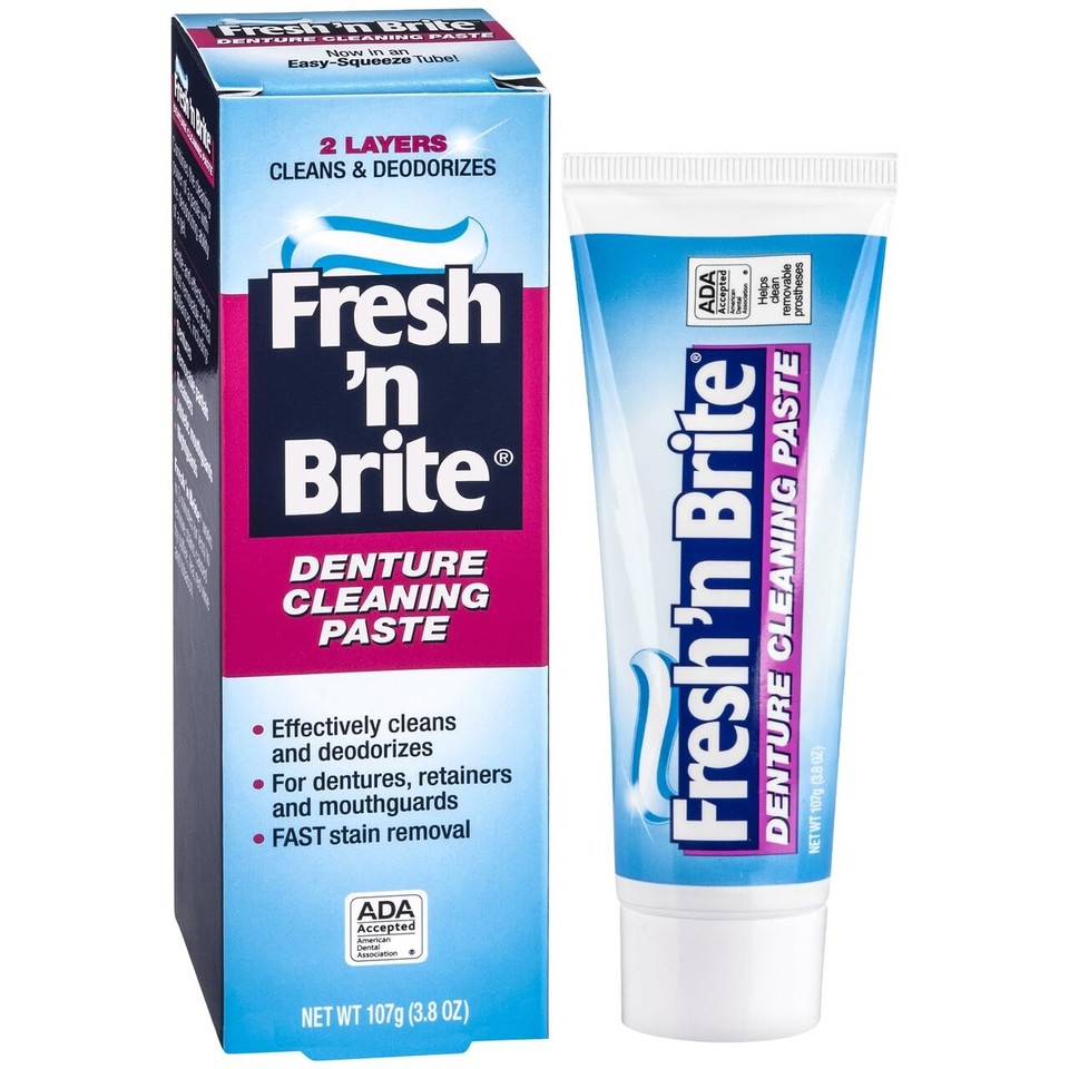 Fresh 'n Brite Denture Cleaning Paste For Dentures, Removable Partial ...