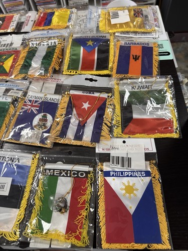 Wholesale Bulk Alot Of Car 4x6 Mini Banner Flags Resale 72 mix Country ...