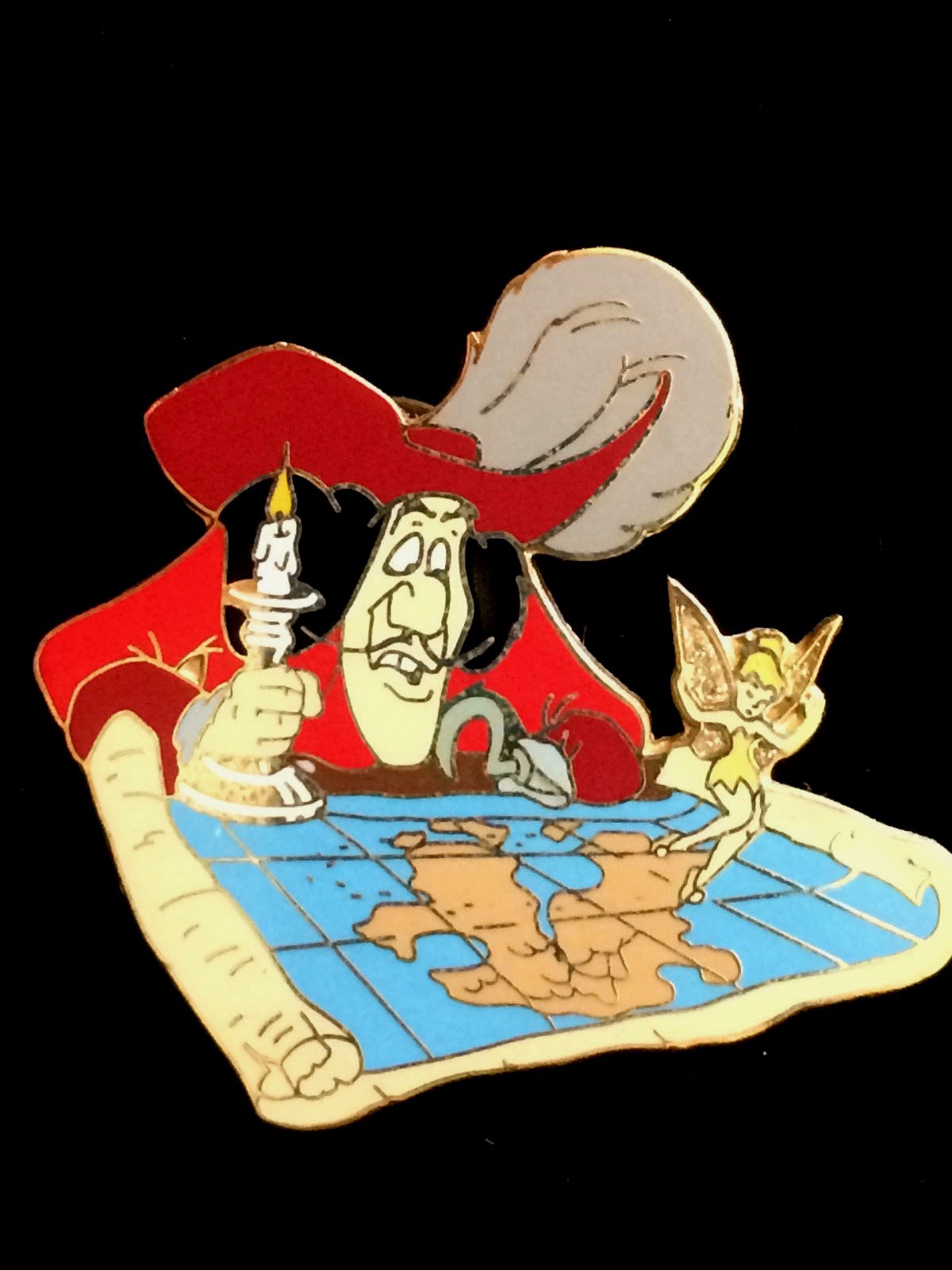 Captain Hook , Tinker Bell, Map and Candle Disney Pin | eBay