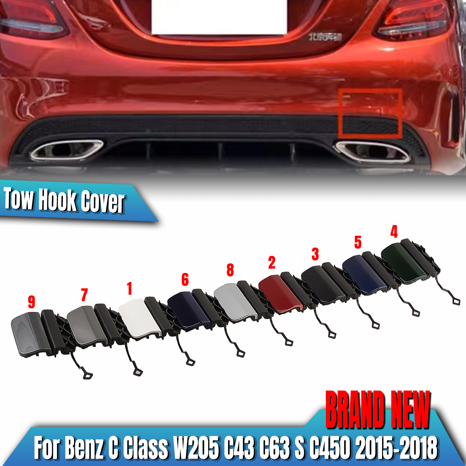Towing Hook Cap For Mercedes Benz W205 C43 C63S C450 Sport 2015-2018 ...