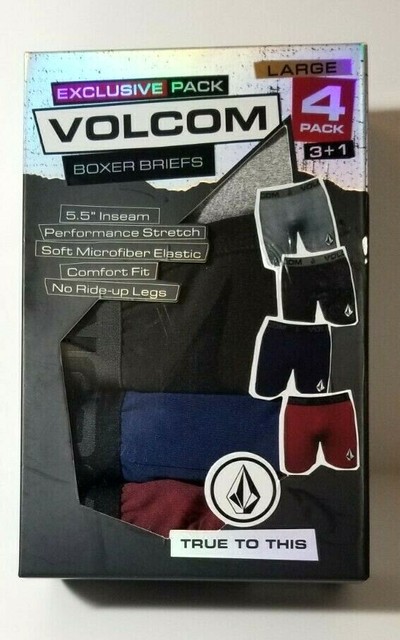 Volcom Underwear Men’s Boxer Briefs 4 PK Multi Color Size Large L for ...