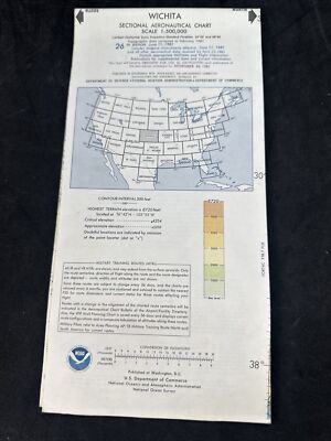 Wichita Flight Chart June 1981 Vintage Sectional Aeronautical | eBay