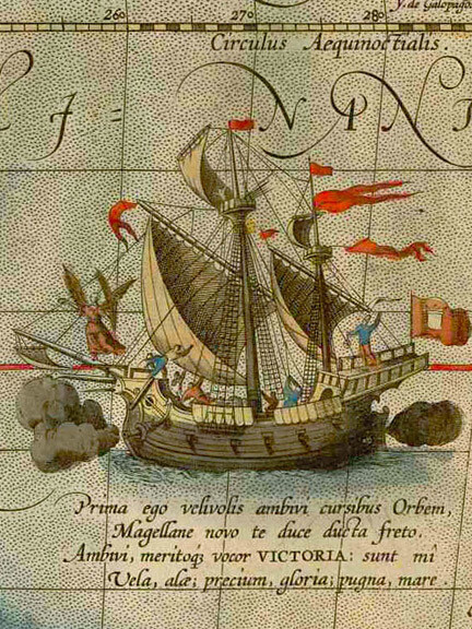 Map of the Pacific Ocean with America 1589 Vintage Style Old World Map ...