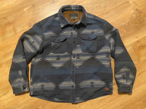 Jach's New York Men's XXL Fully Lined Wool Blend Blue Grey Aztec Shirt ...
